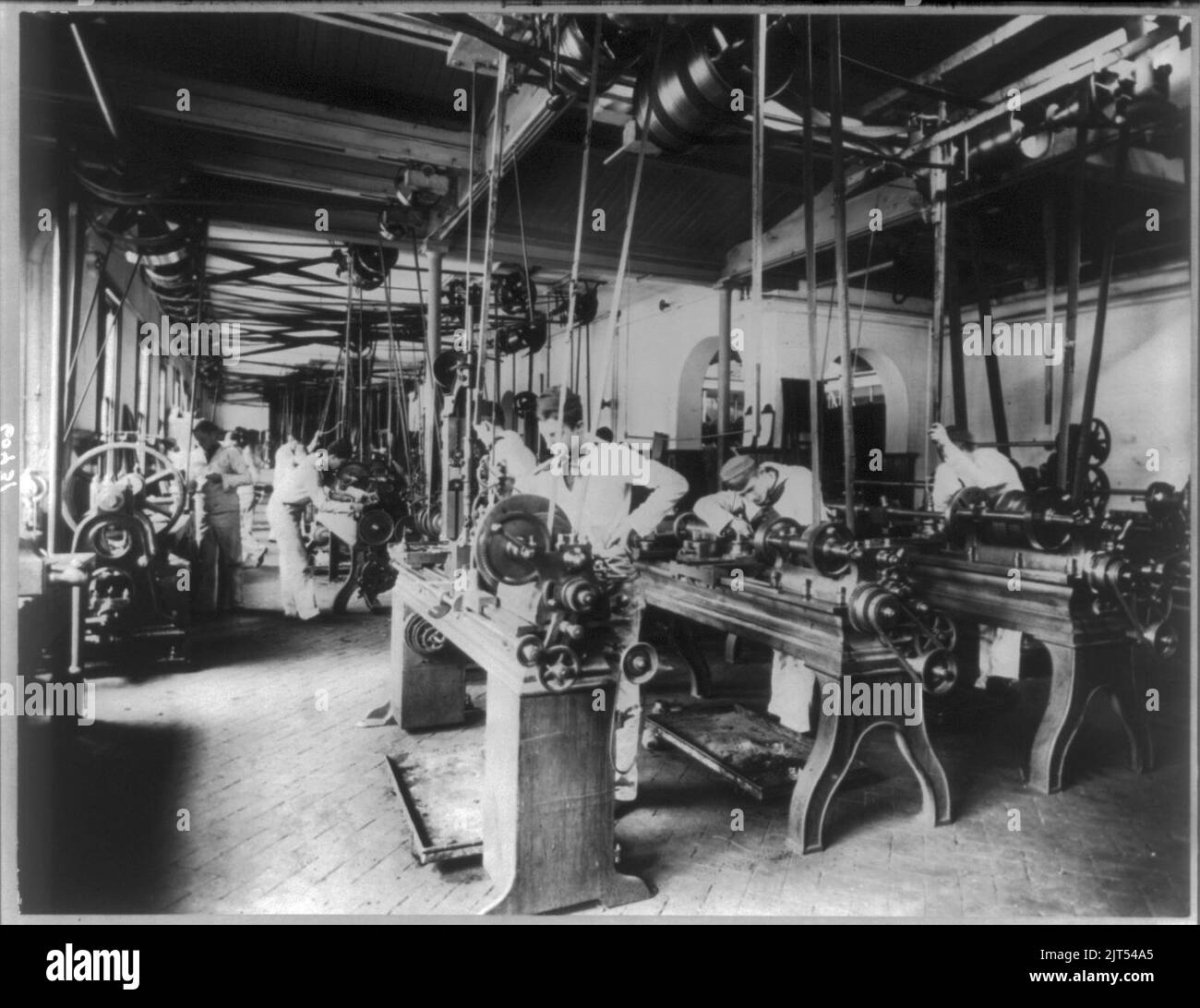 U.S. Naval Academy, Annapolis- (cadets working) in the machine shop ...
