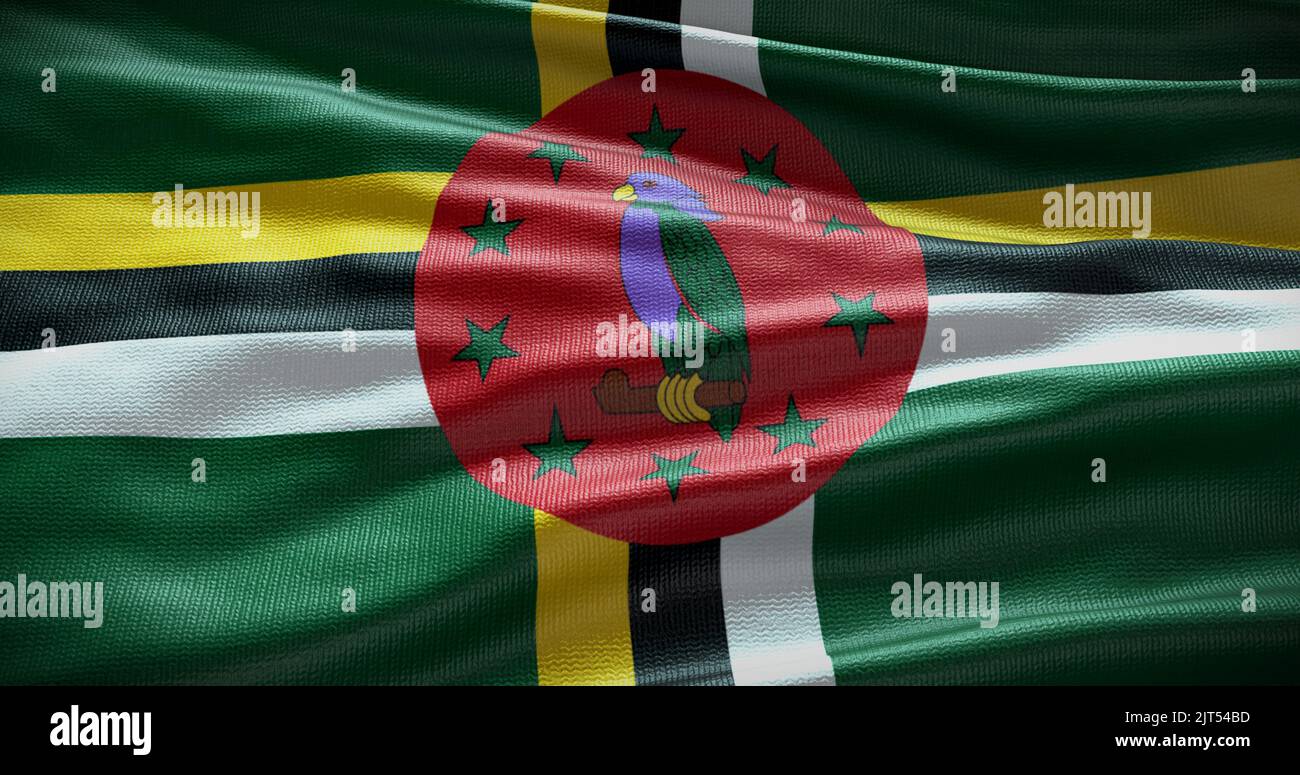 Dominica national flag waving background. Flat backdrop with copy space ...
