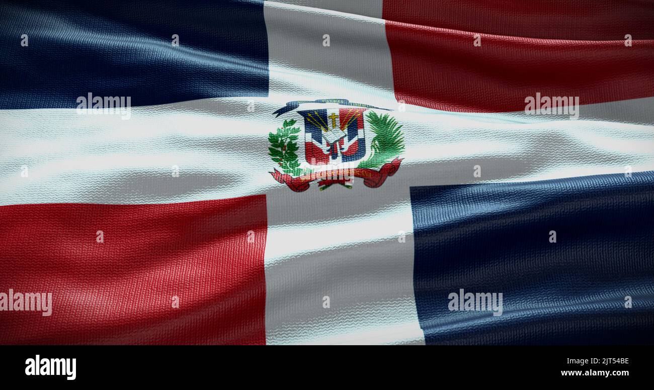 Dominican Republic national flag waving background. Flat backdrop with ...