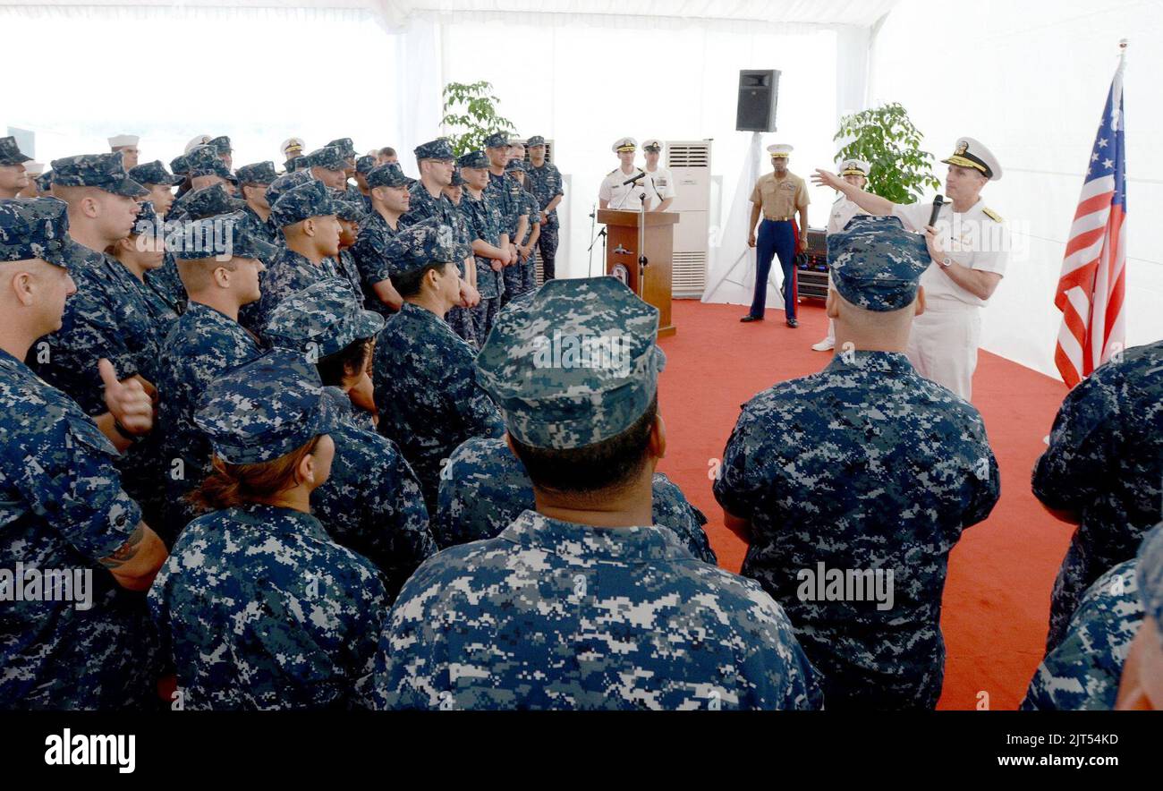 U.S. Navy Adm. Jonathan Greenert, right, the chief of naval operations ...