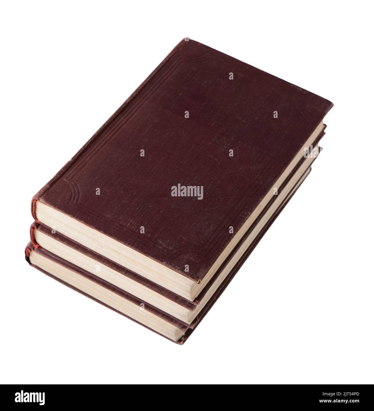 Stack of old books isolated on white background. Library shelf. The ...