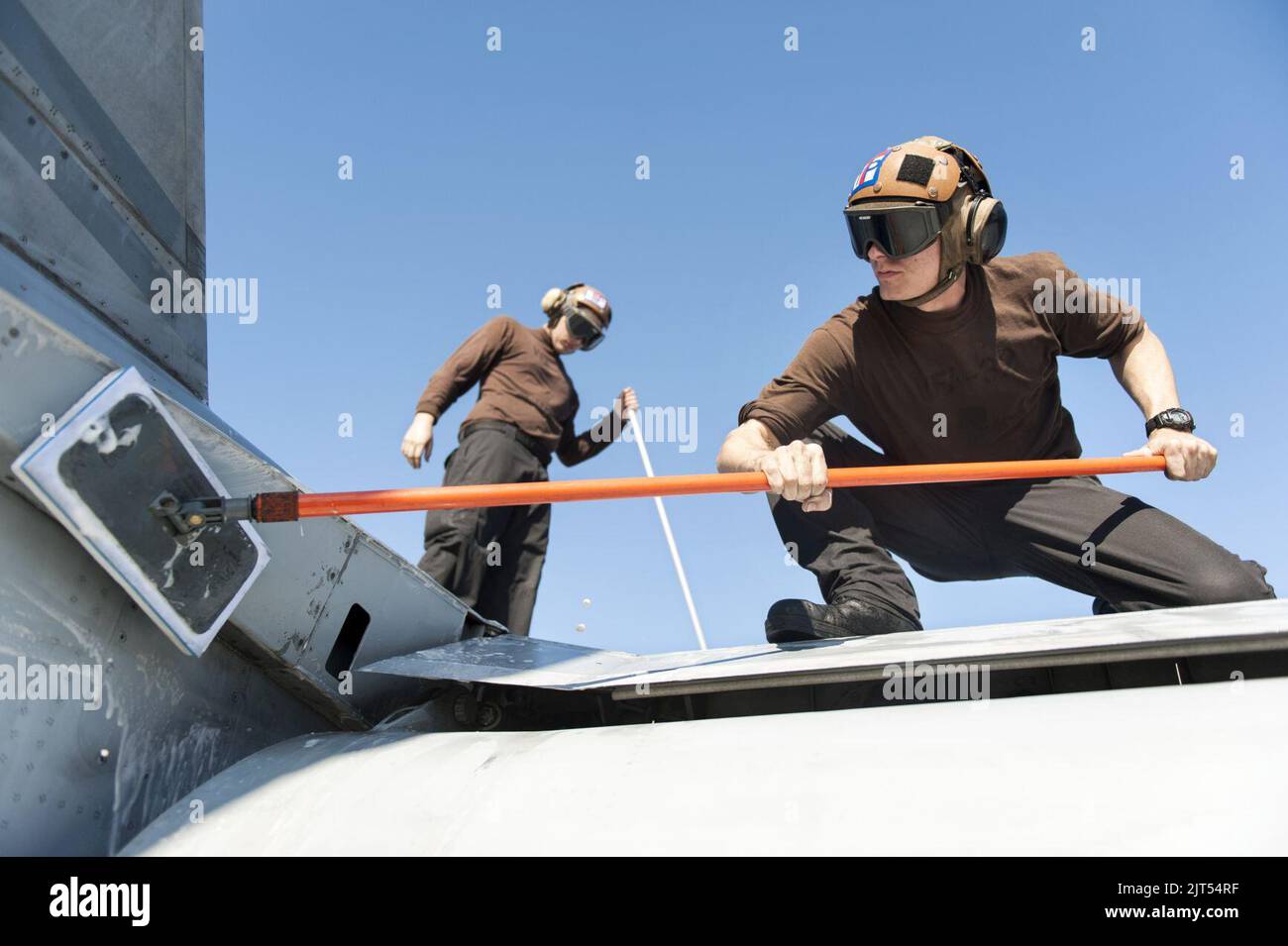 U.S. Navy Airman right, and Aircrew Survival Equipmentman Airman both ...