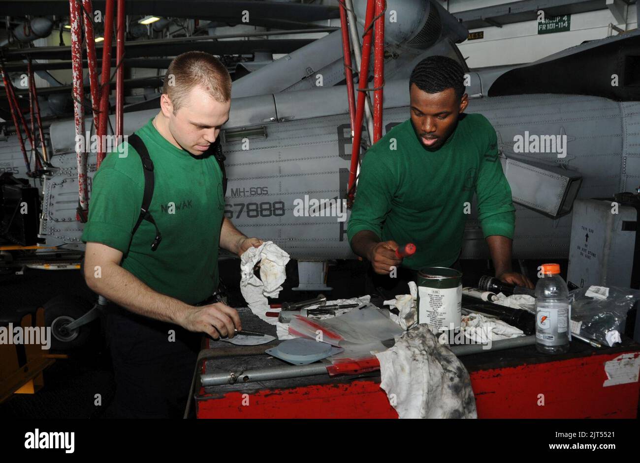 U.S. Navy Aviation Structural Mechanic 2nd Class left, and Aviation ...