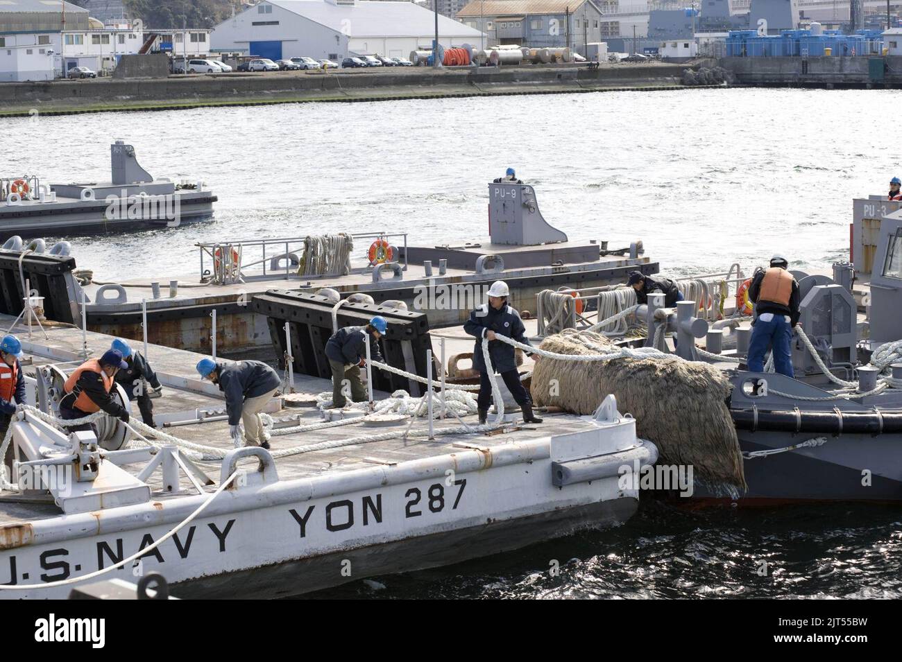 U.S. Navy Barge filled with fresh water, departs Fleet Activities ...