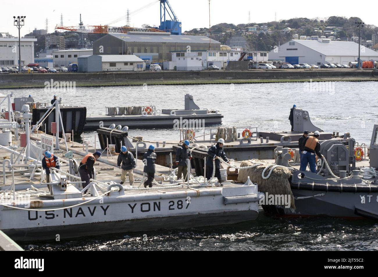 U.S. Navy Barge filled with fresh water, departs Fleet Activities ...