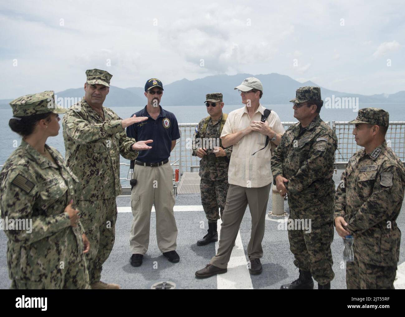 U.S. Navy Capt. second from left, the mission commander for Southern ...