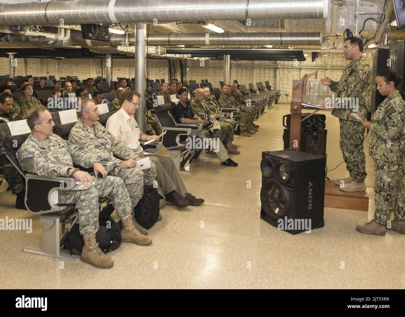 U.S. Navy Capt. second from right, the mission commander for Southern ...