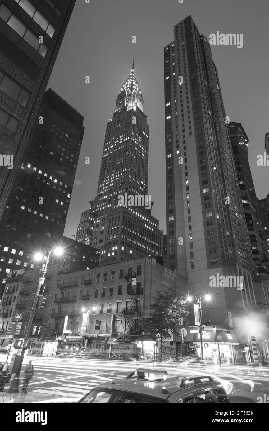 Chrysler Building At Night Black And White