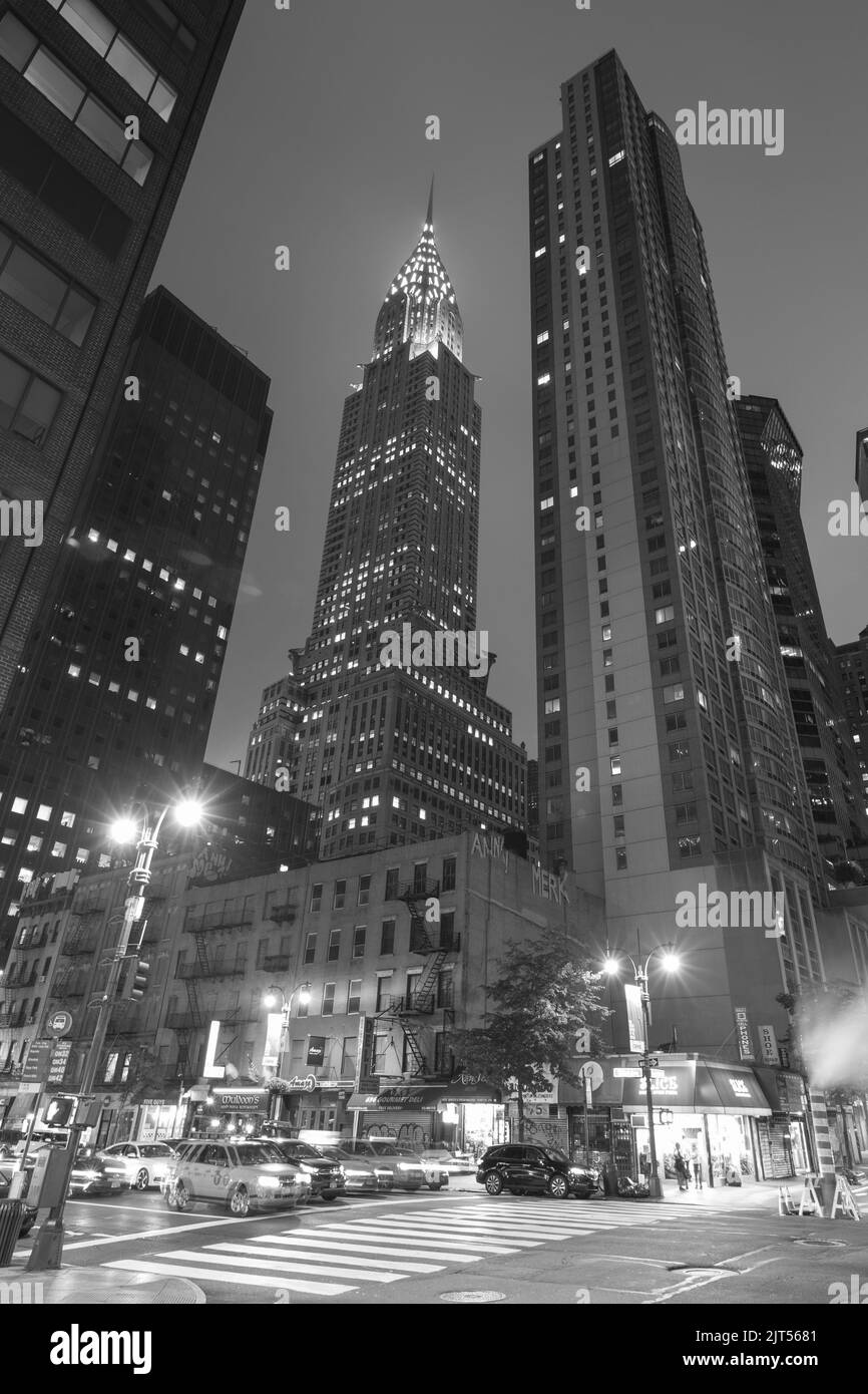 Chrysler Building At Night Black And White