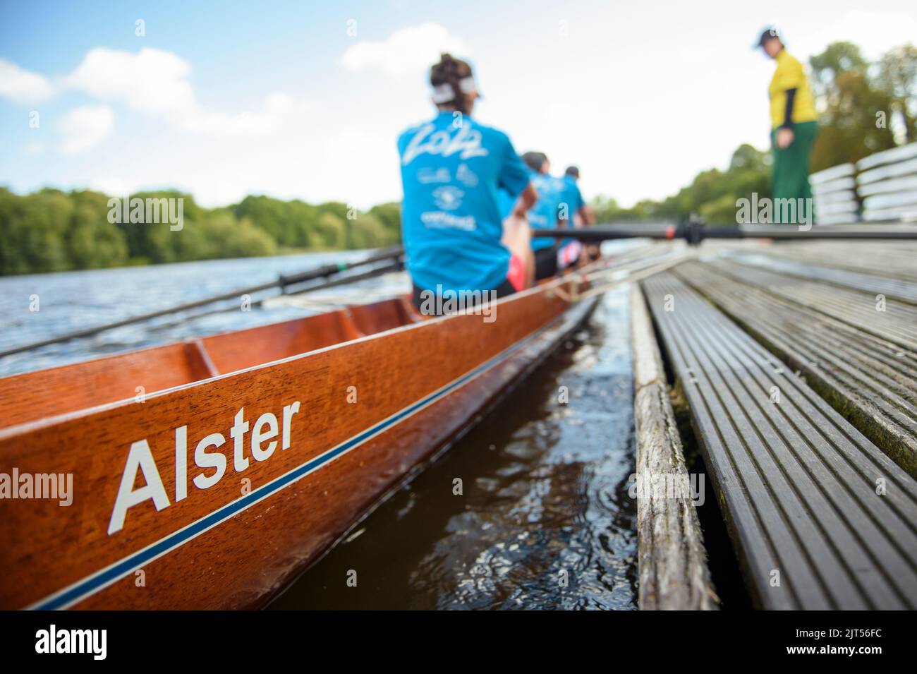Hamburg, Germany. 28th Aug, 2022. A boat named "Alster" is prepared for ...