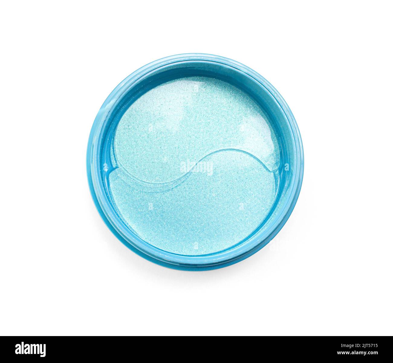 Blue Under eye patches with collagen on white background. Flat lay ...
