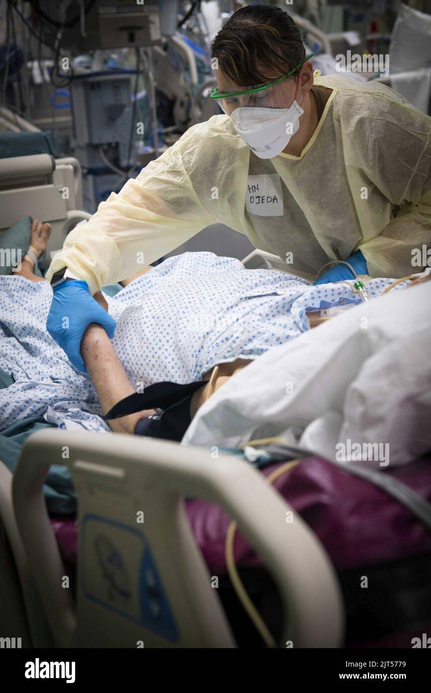 U.S. Navy Doctors, Nurses and Corpsmen Treat COVID Patients in the ICU ...