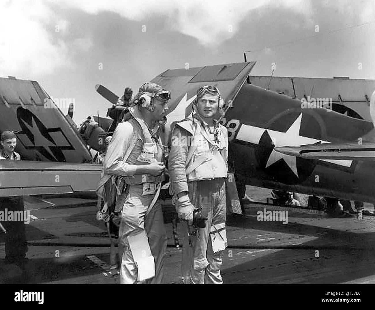 U.S. Navy fighter pilots of VF-10 aboard USS Enterprise (CV-6) on 16 ...