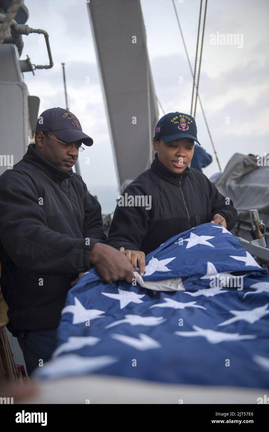 U.S. Navy Fire Controlman 2nd Class left, and Quartermaster Seaman ...