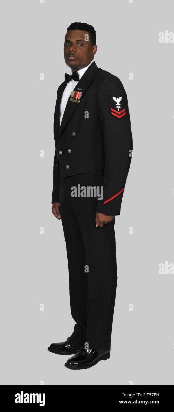 U.S. Navy FMF corpsman in dinner dress blue jacket uniform, 2016 Stock ...