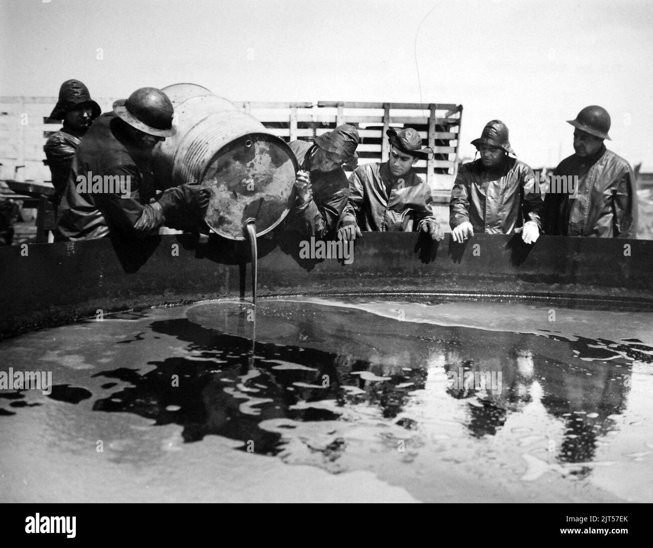 U.S. Navy Firemen of the Fleet being trained to extinguish fires, 1943 ...