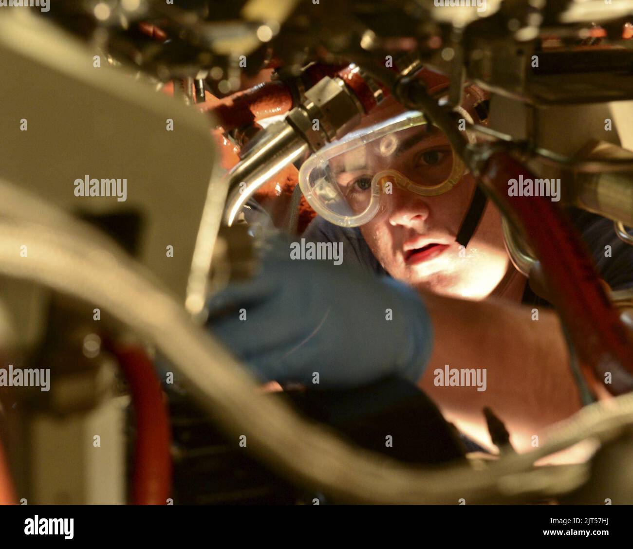 U.S. Navy Gas Turbine System Technician (Mechanical) 3rd Class performs ...