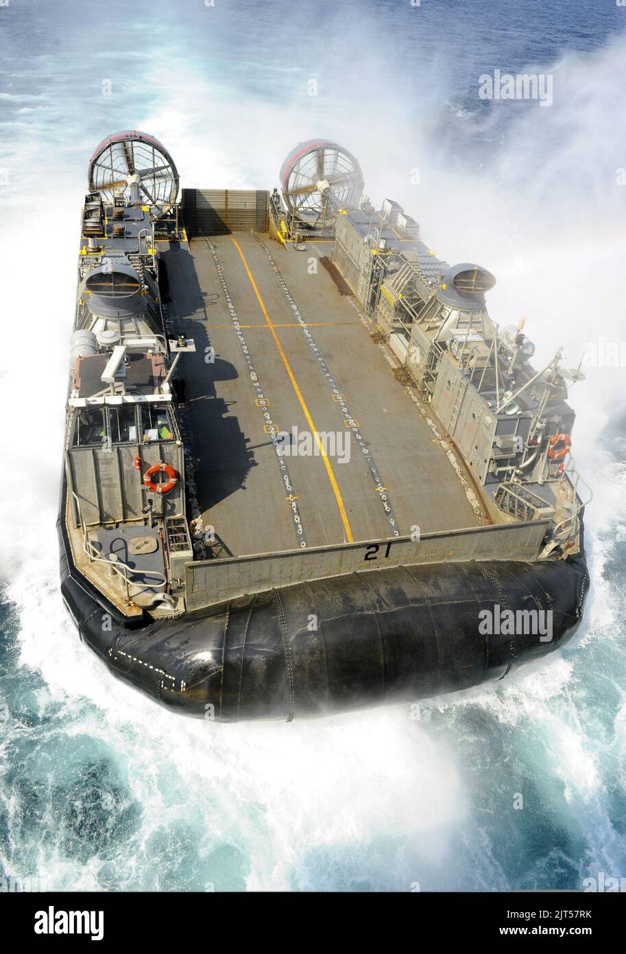 U S Navy Landing Craft Air Cushion 21 Assigned To Naval Beach Unit 7