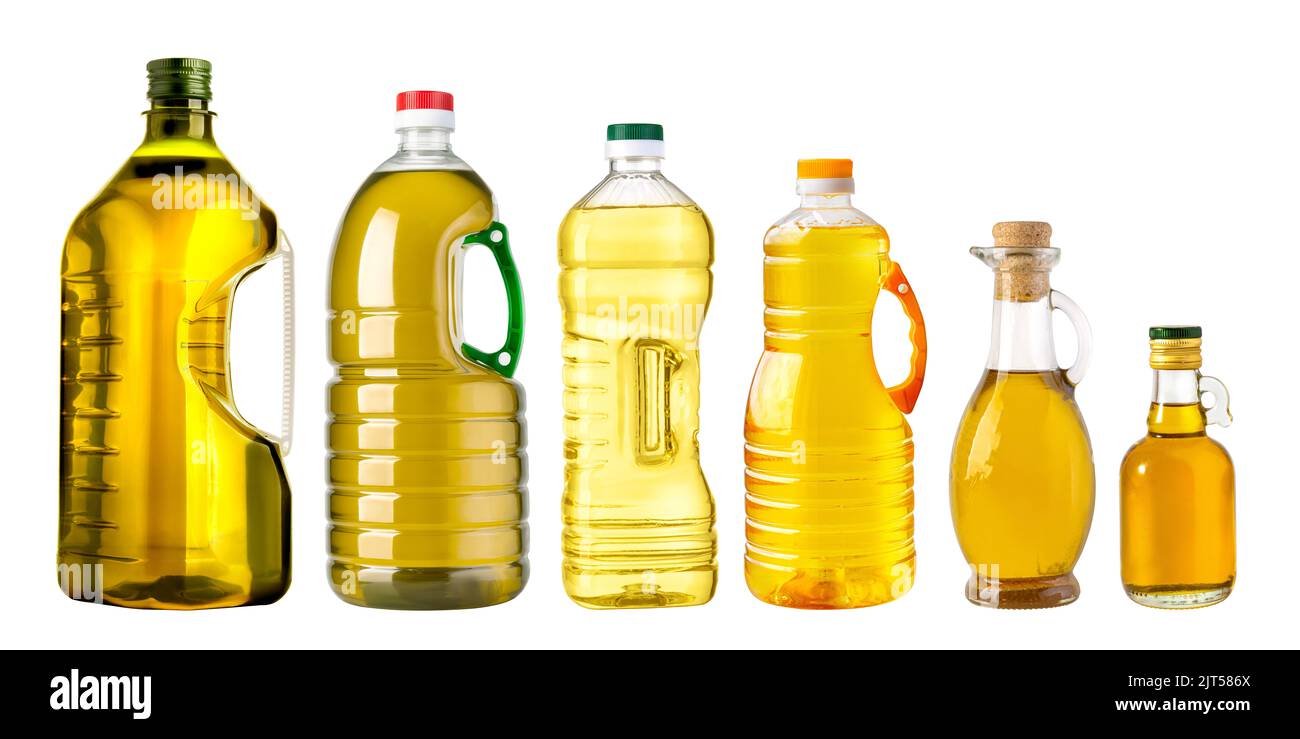 oil bottle isolated on white background with handle Stock Photo - Alamy