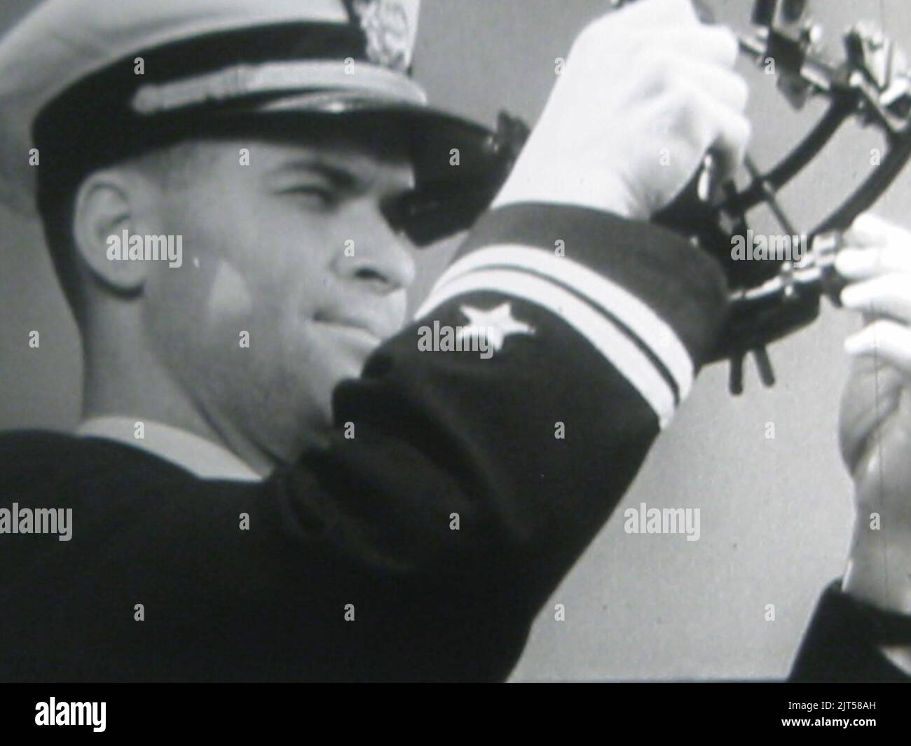 U.S. Navy officer using a sextant Stock Photo - Alamy