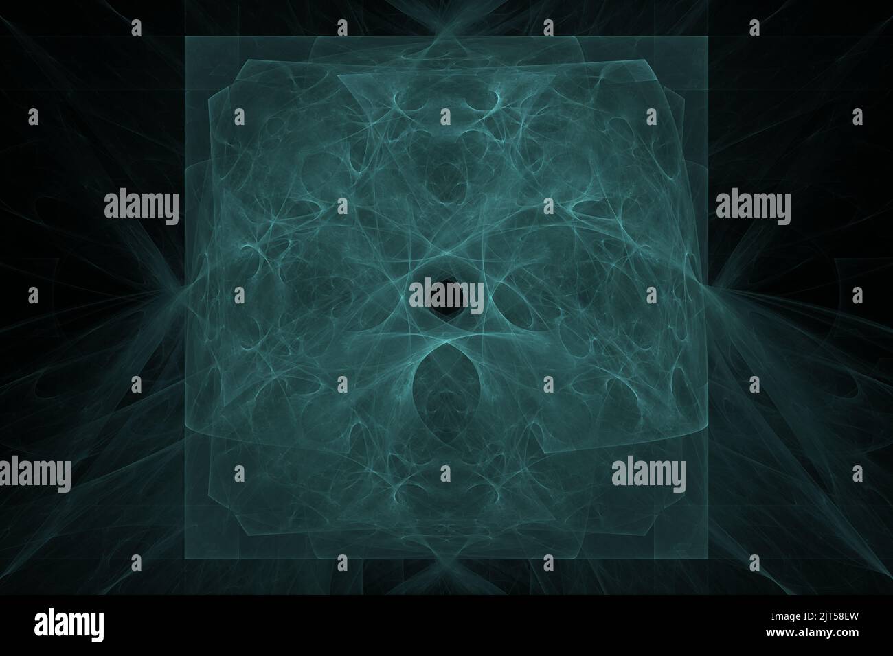 A beautiful digital fractal square shaped illustration with small waves ...