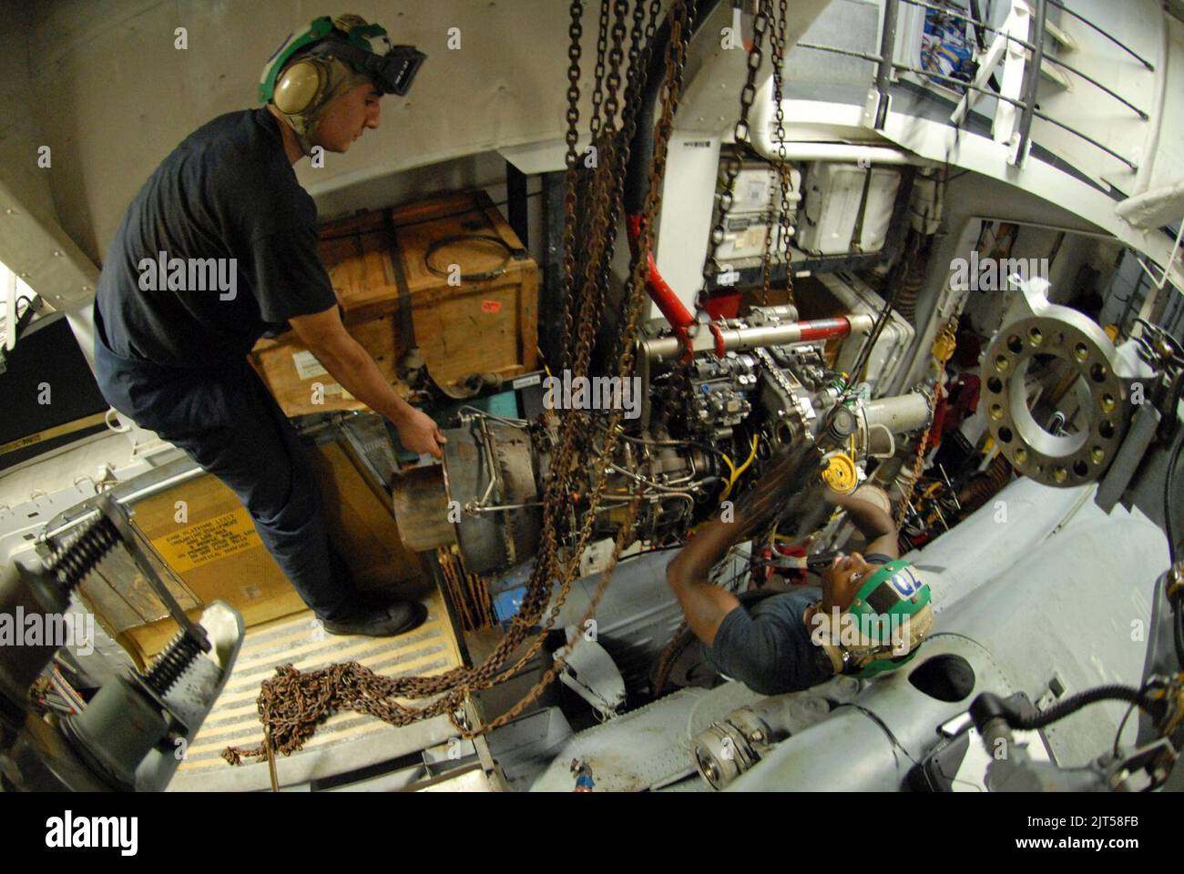 U.S. Navy Petty Officer 3rd Class left and Petty Officer 2nd Class both ...