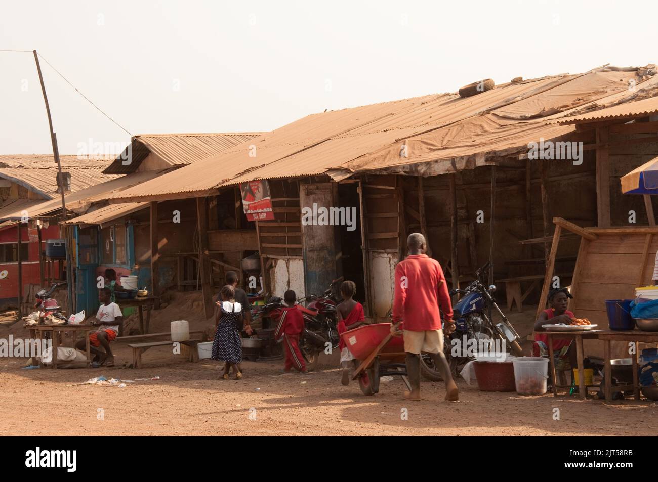 Street scene, Main Street, Zorzor Town Centre, Lofa County. Liberia ...