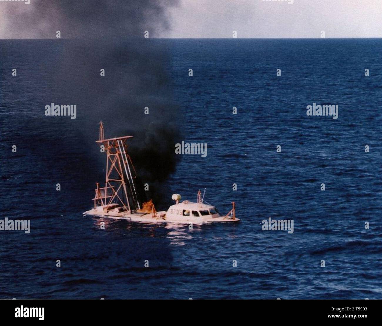 U.S. Navy seaborne target sinking off Puerto Rico, in October 1991 ...