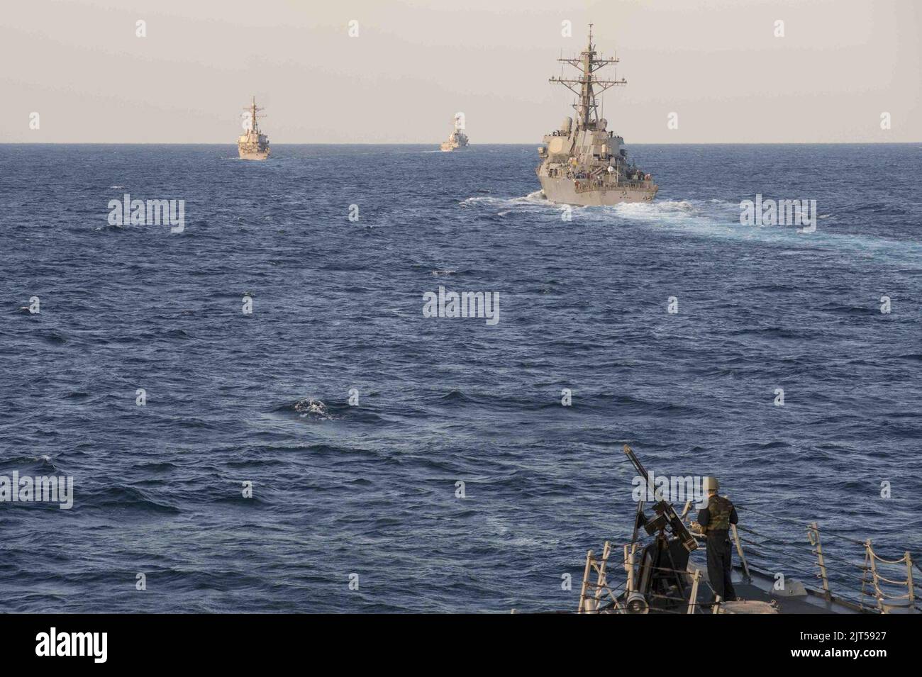 U.S. Navy ships conduct a simulated strait transit. (16160818598 Stock ...