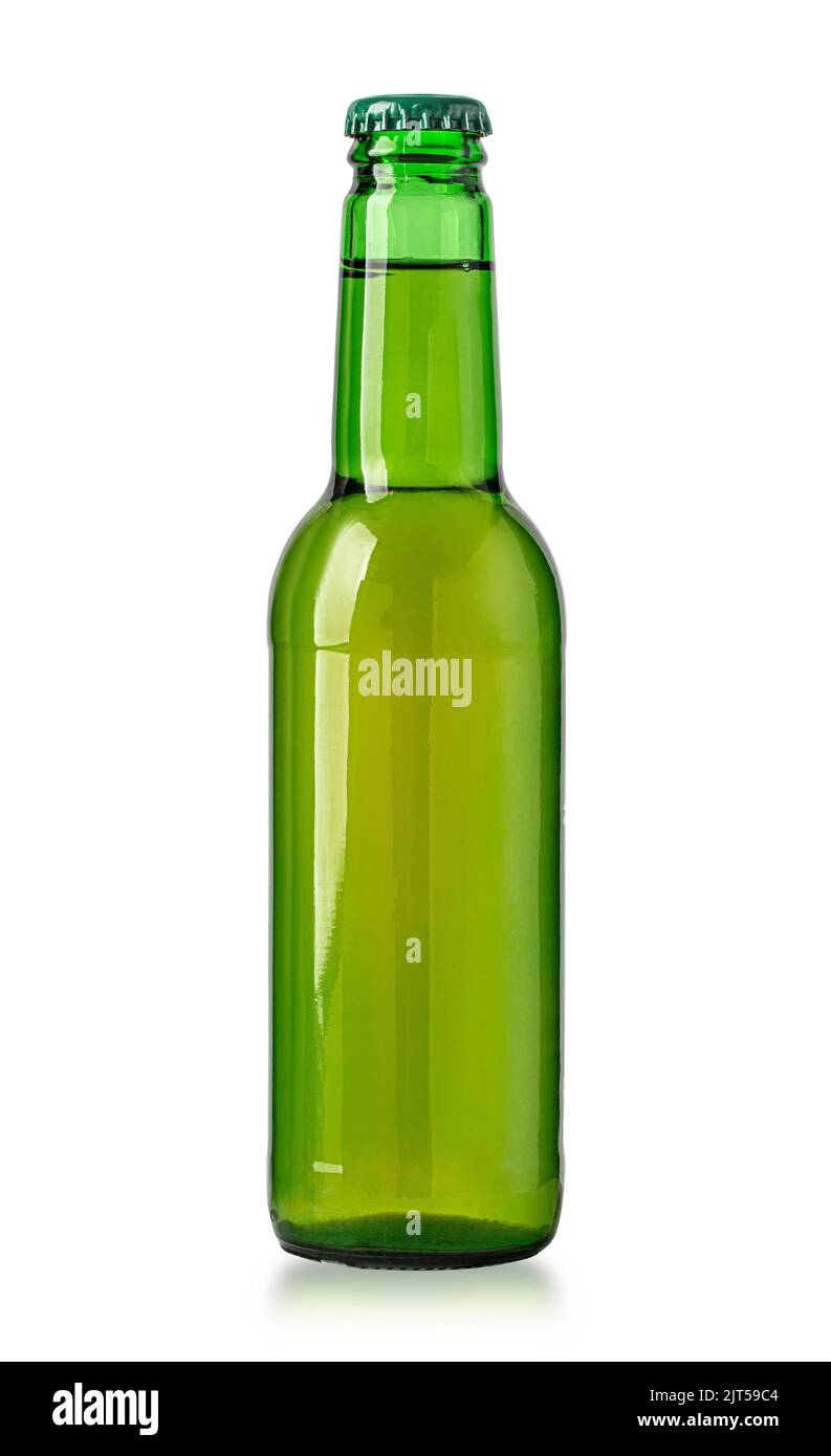 green beer bottle isolated on white background with clipping path Stock ...