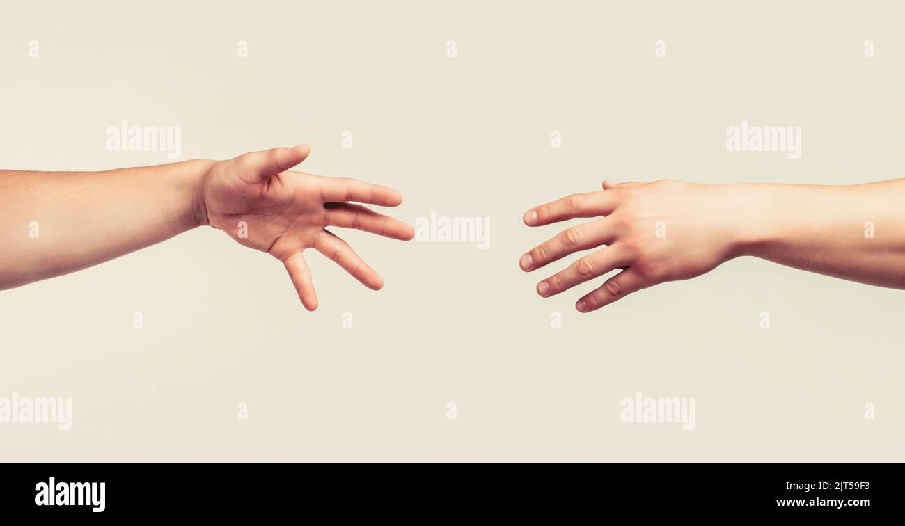 Closeup. Helping hand outstretched, isolated arm, salvation. Close up ...