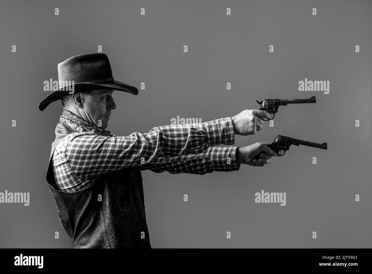 Western man with hat. Portrait of farmer or cowboy in hat. American ...