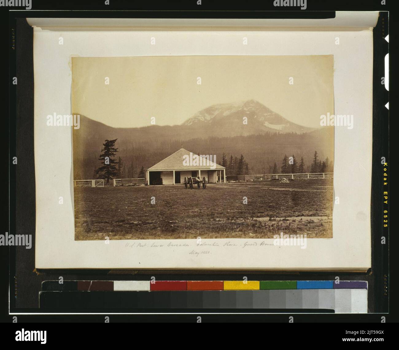 U.S. post, lower Cascades, Columbia River - guard house, May 1860 Stock ...