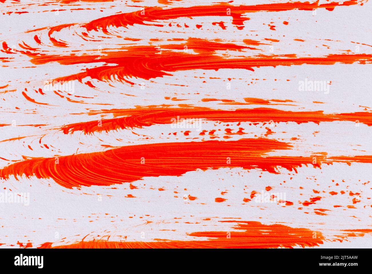 acrylic orange red paint texture background hand made brush on paper ...