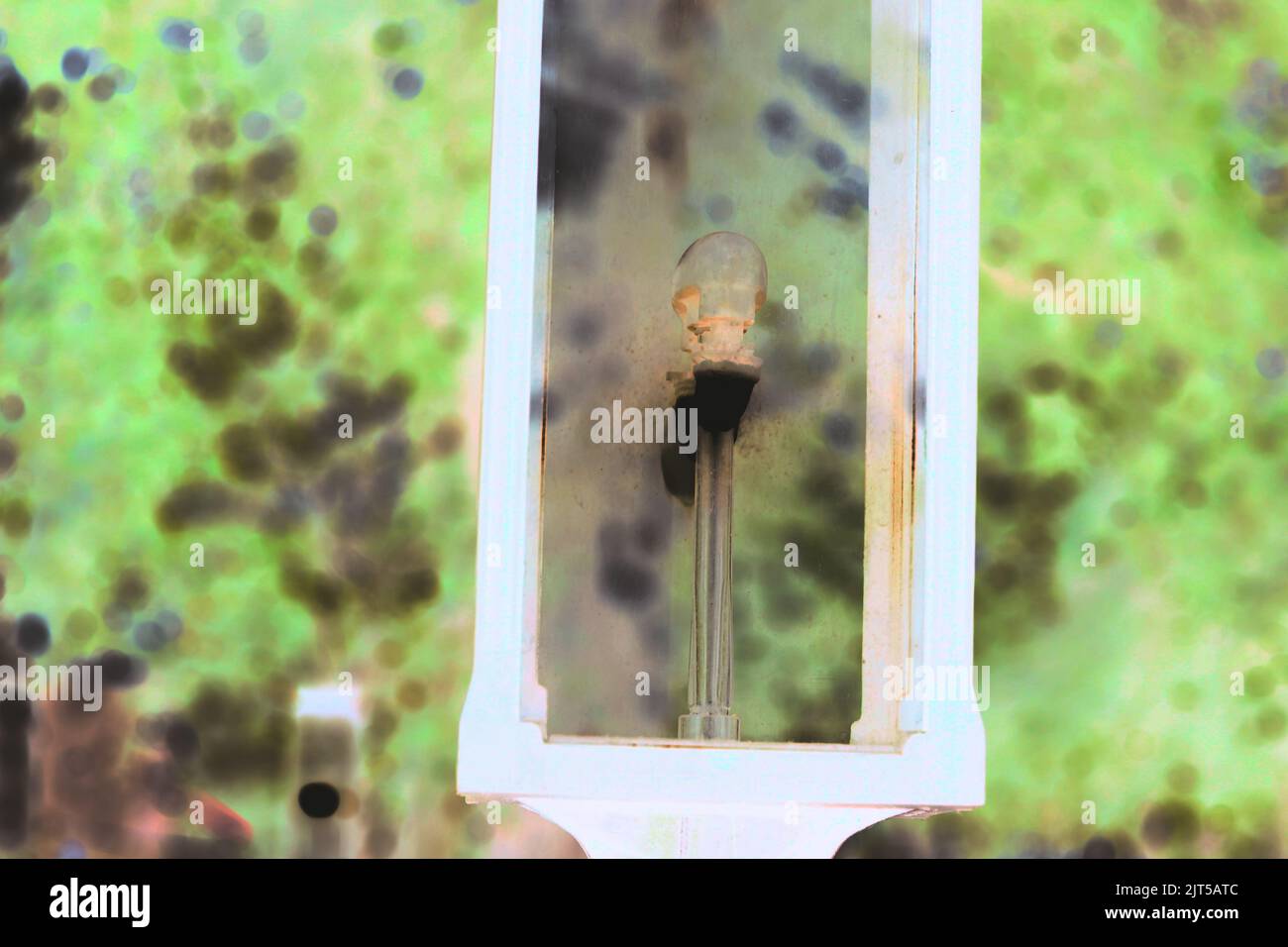 Simple typical iron metal gas light in a bright neon color film ...