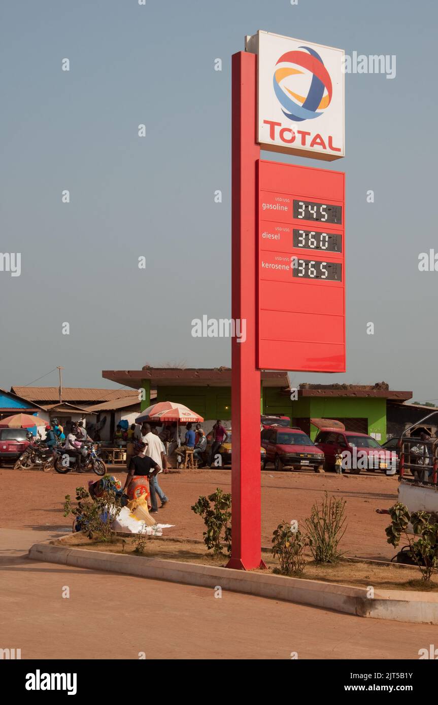 Petrol Station, Zorzor Town Centre, Lofa County. Liberia, Africa Stock ...
