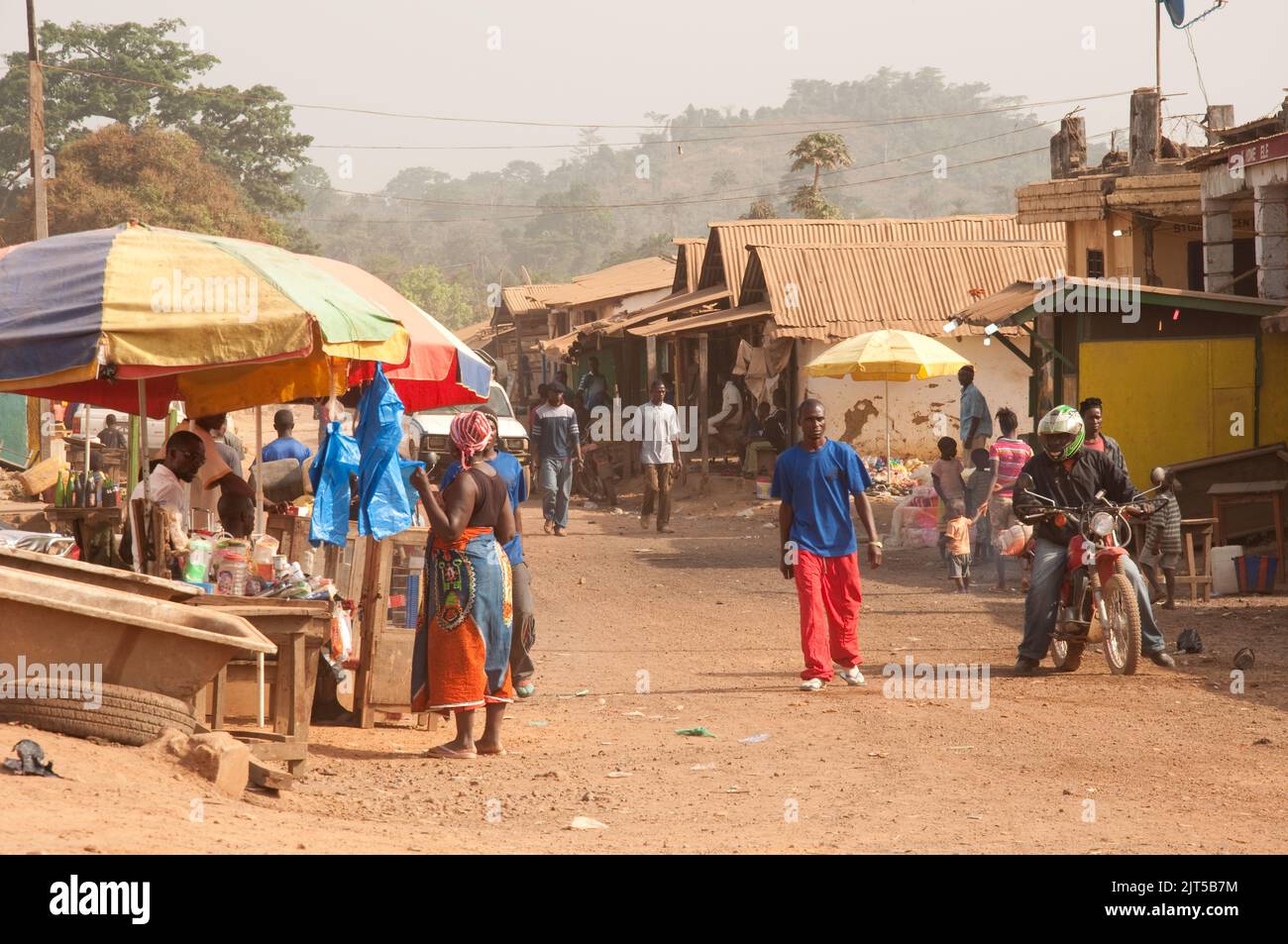 Street view, Main Street, Zorzor Town Centre, Lofa County. Liberia ...