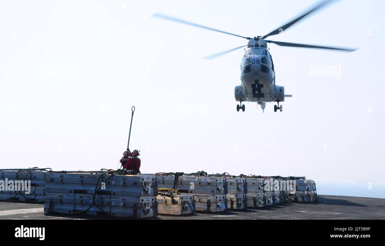U.S. Sailors aboard the aircraft carrier USS George H.W. Bush (CVN 77 ...
