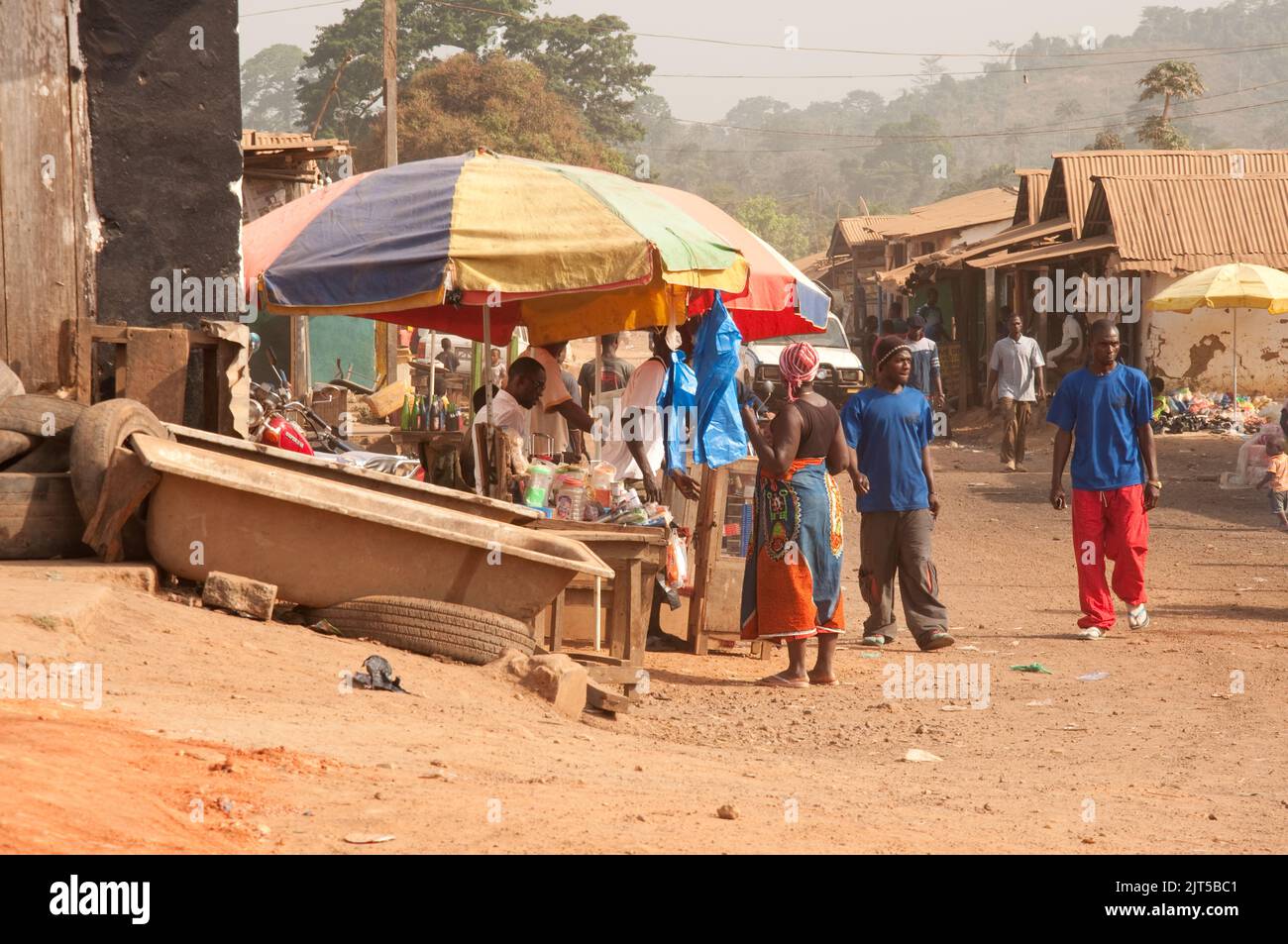 Street scene, Main Street, Zorzor Town Centre, Lofa County. Liberia ...