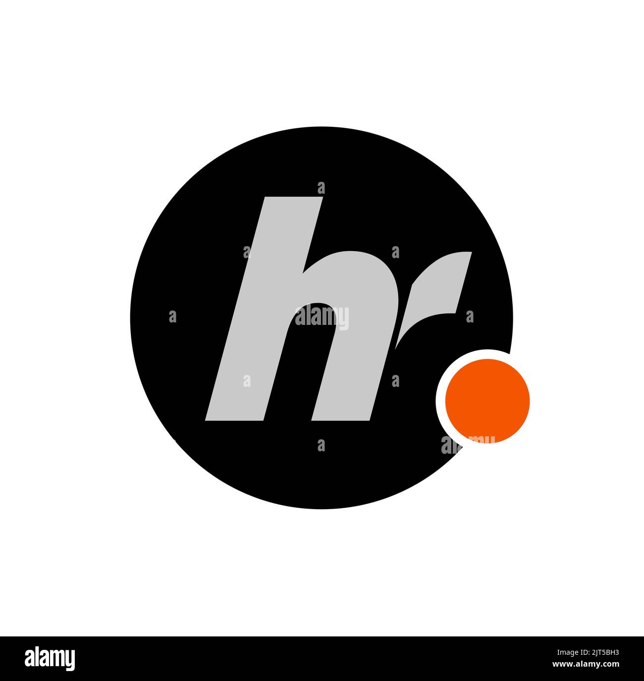 The HR company name initial letters monogram on dark grey rhombus shape ...