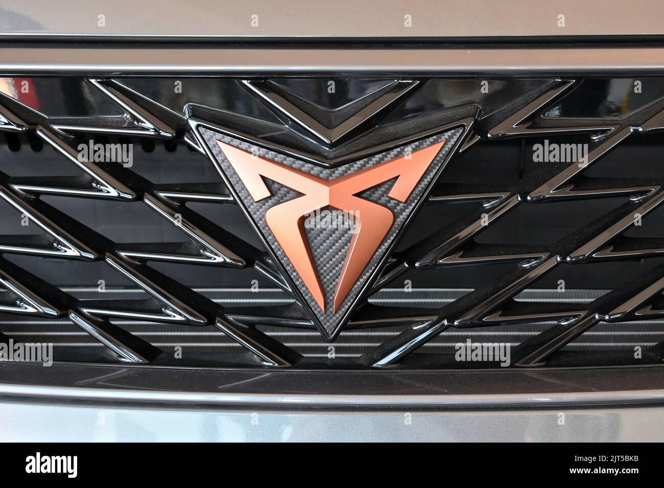 Gdansk, Poland - August 27, 2022: Cupra logo of new model Seat Cupra ...