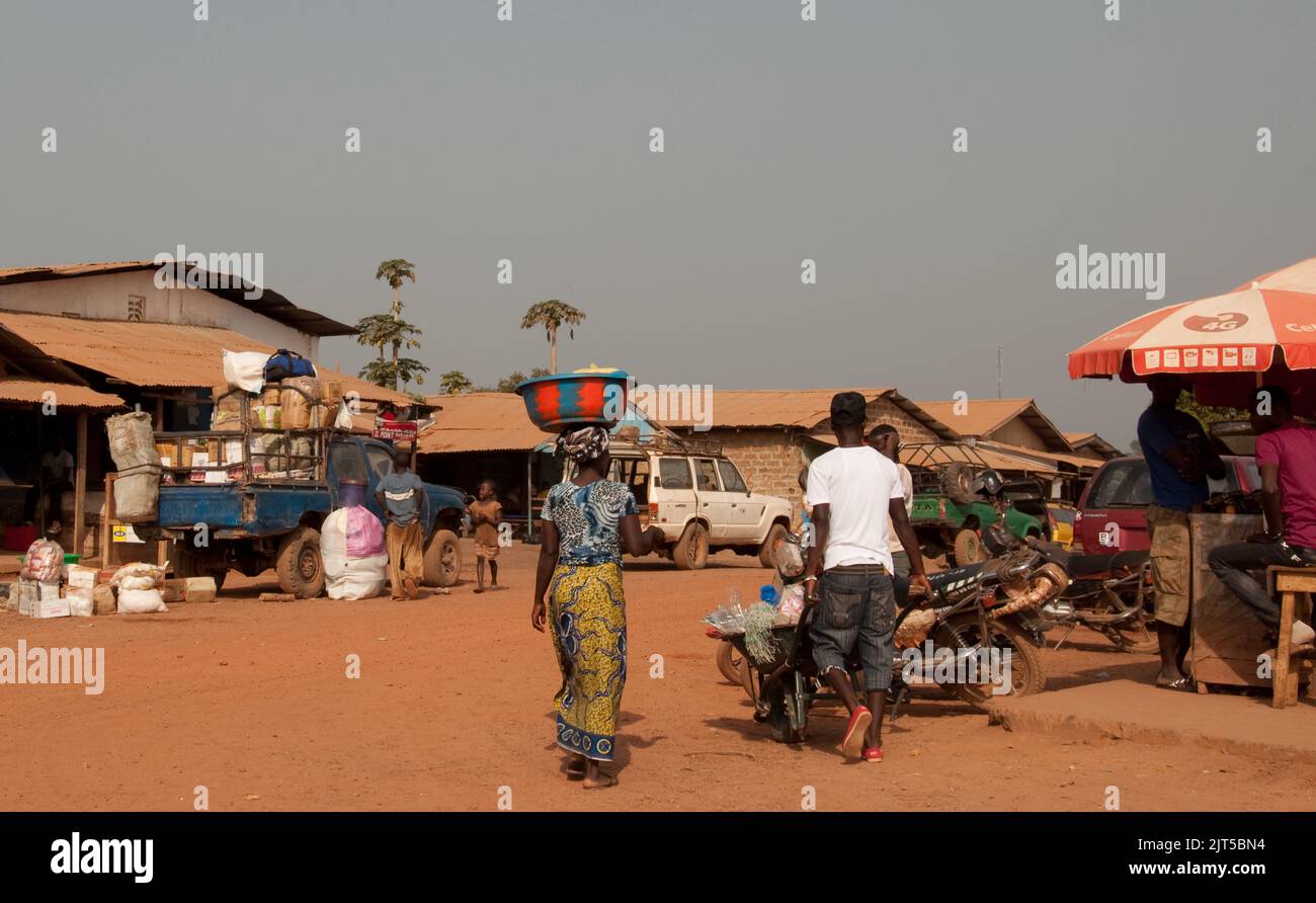 Street scene, Main Street, Zorzor Town Centre, Lofa County. Liberia ...