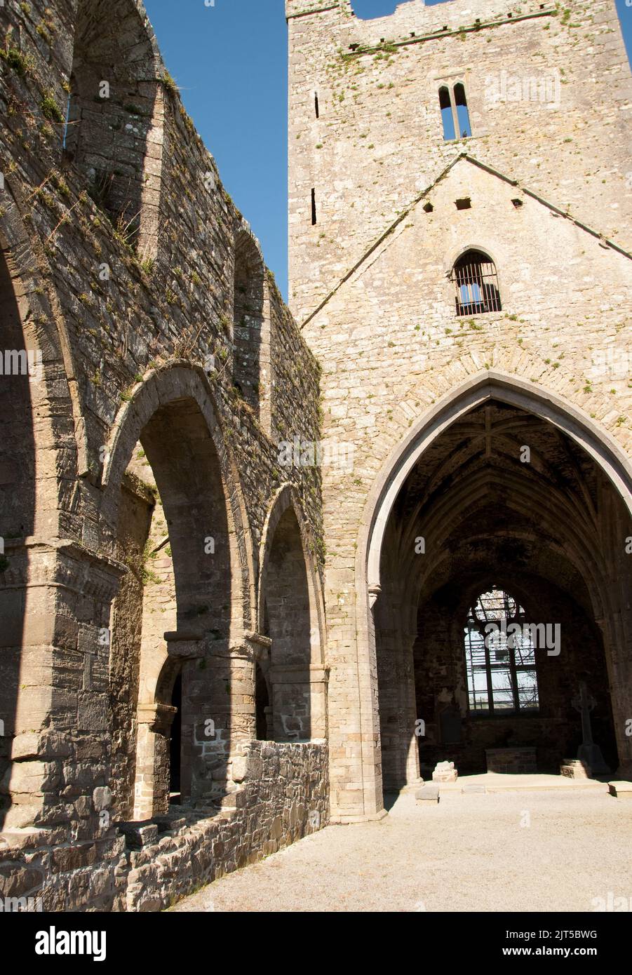 Nave and Tower, Jerpoint Abbey, Thomastown, Co. Kilkenny, Eire. Located ...
