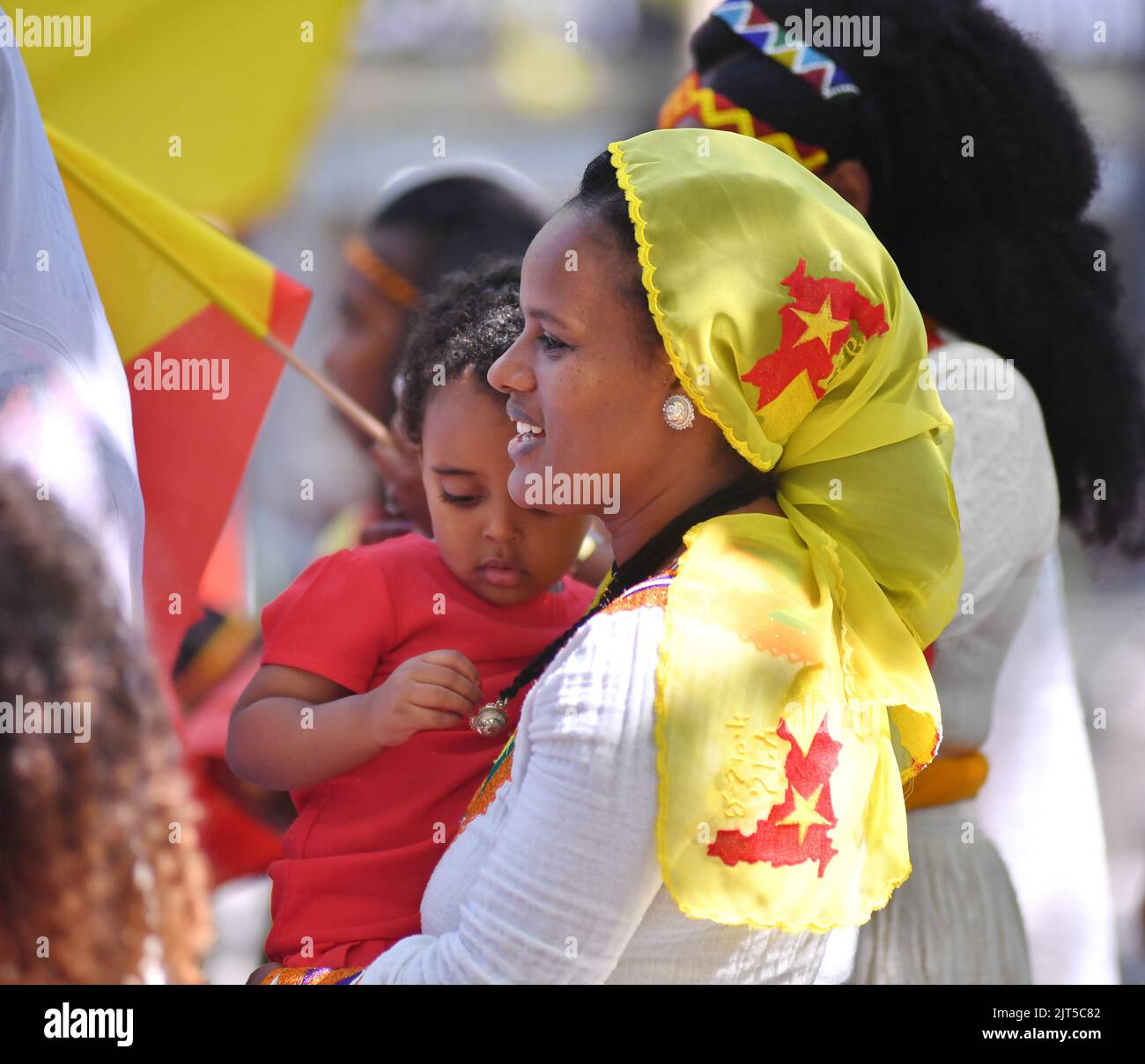 Tigray women dance during the rally in Paris, France, on August 27 ...