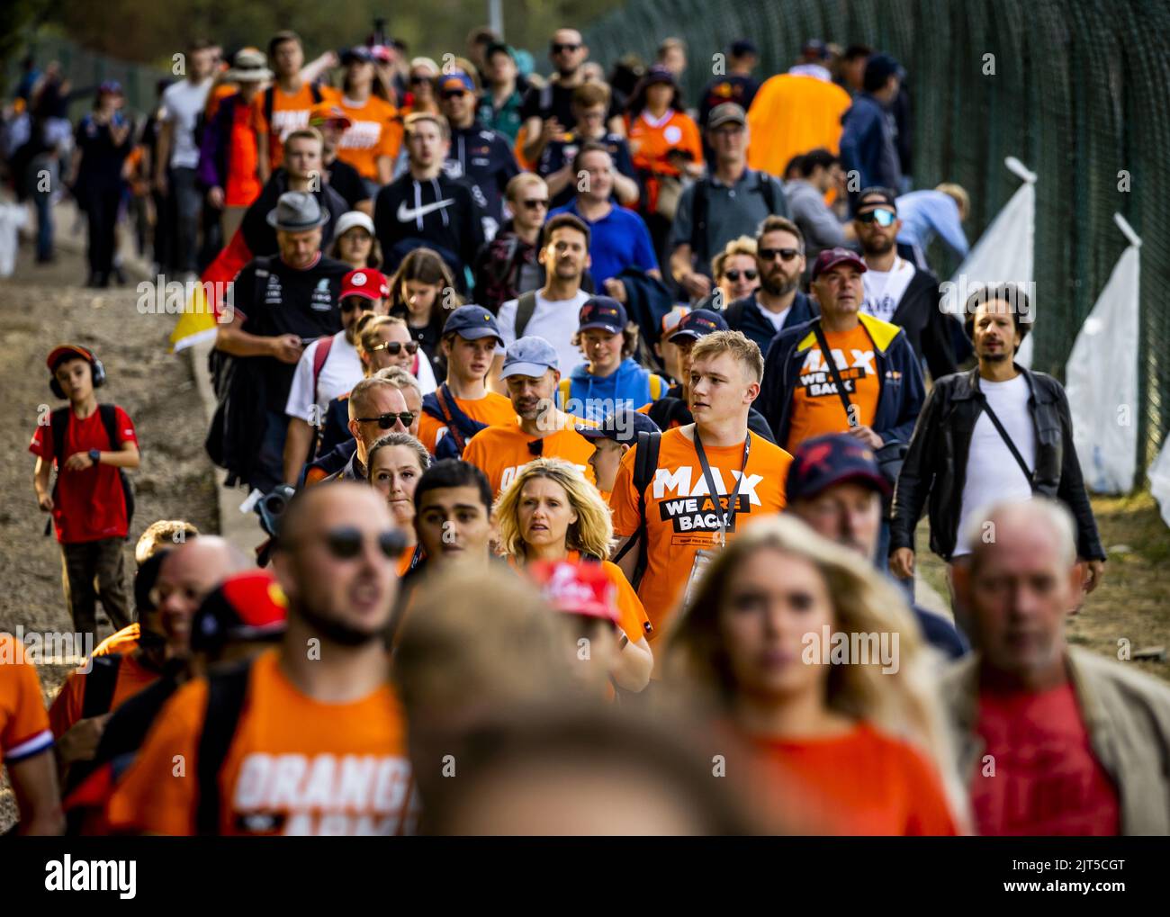 SPA - Fans of Max Verstappen walk on the track in the run-up to the F1 ...