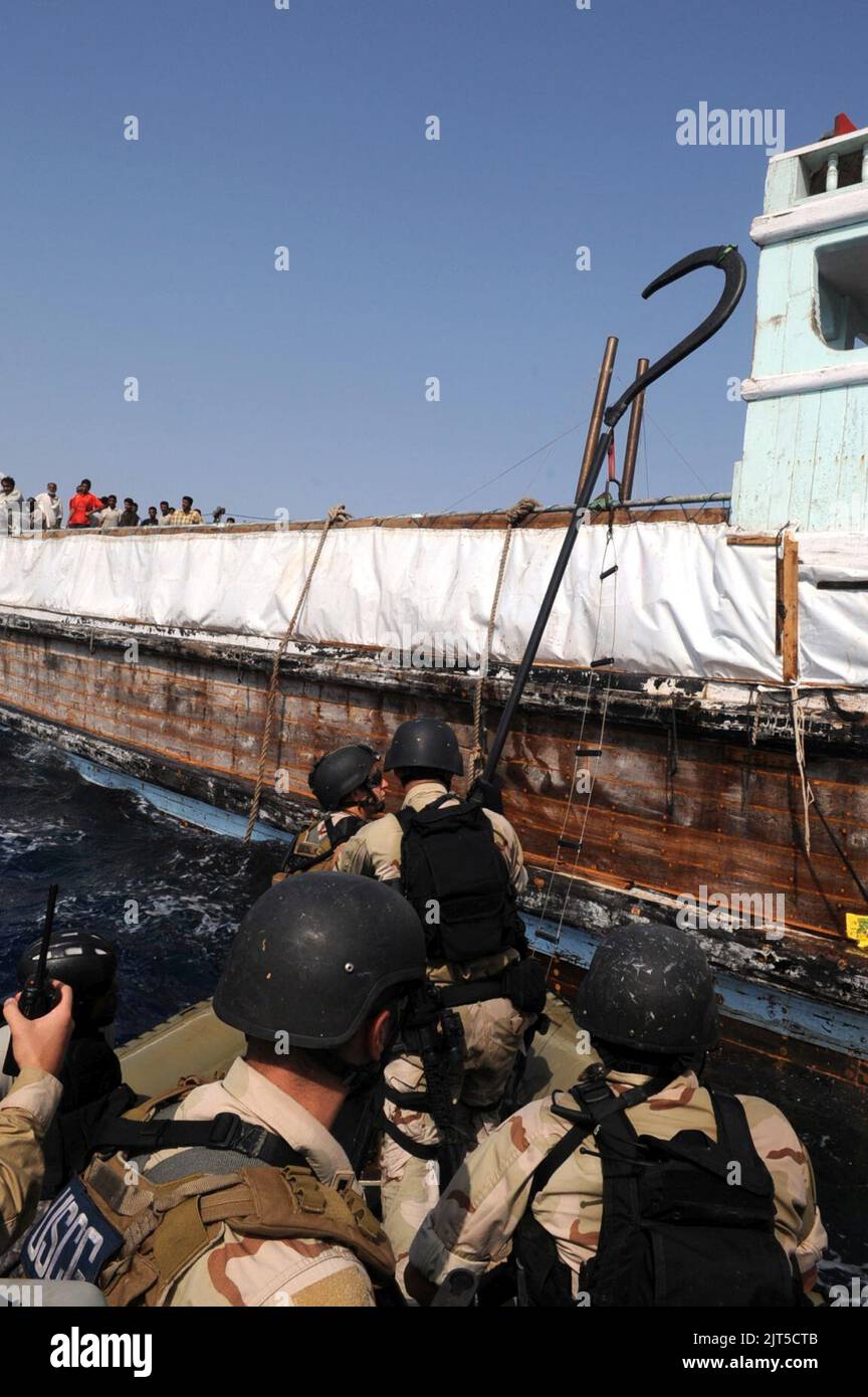 U.S. Sailors with a visit, board, search and seizure team and U.S ...