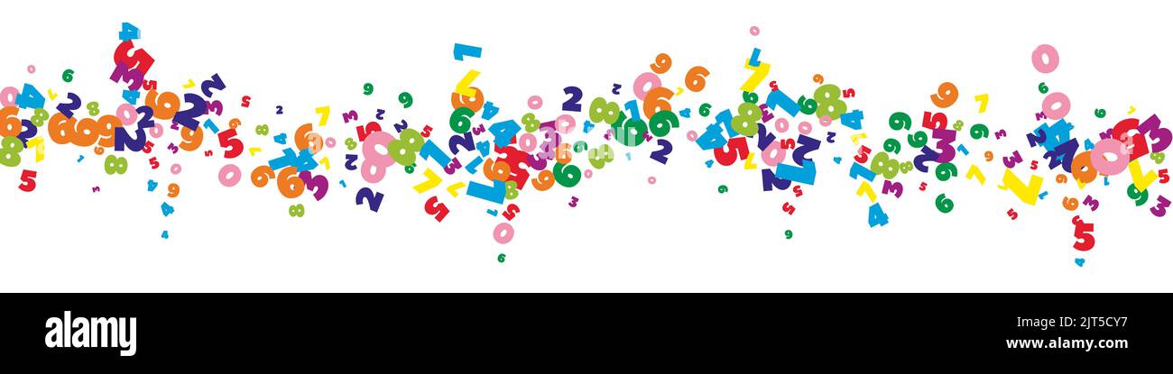 Falling bright numbers. Math study concept with flying digits. Pleasant ...
