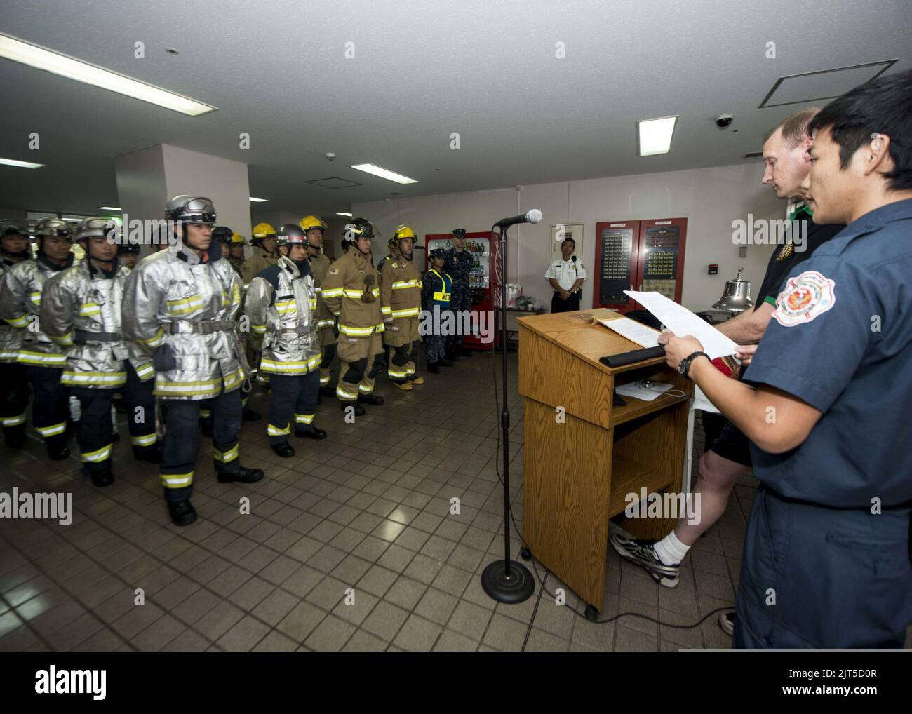 U.S. Sailors; firefighters with Commander, Navy Region Japan (CNRJ) and ...