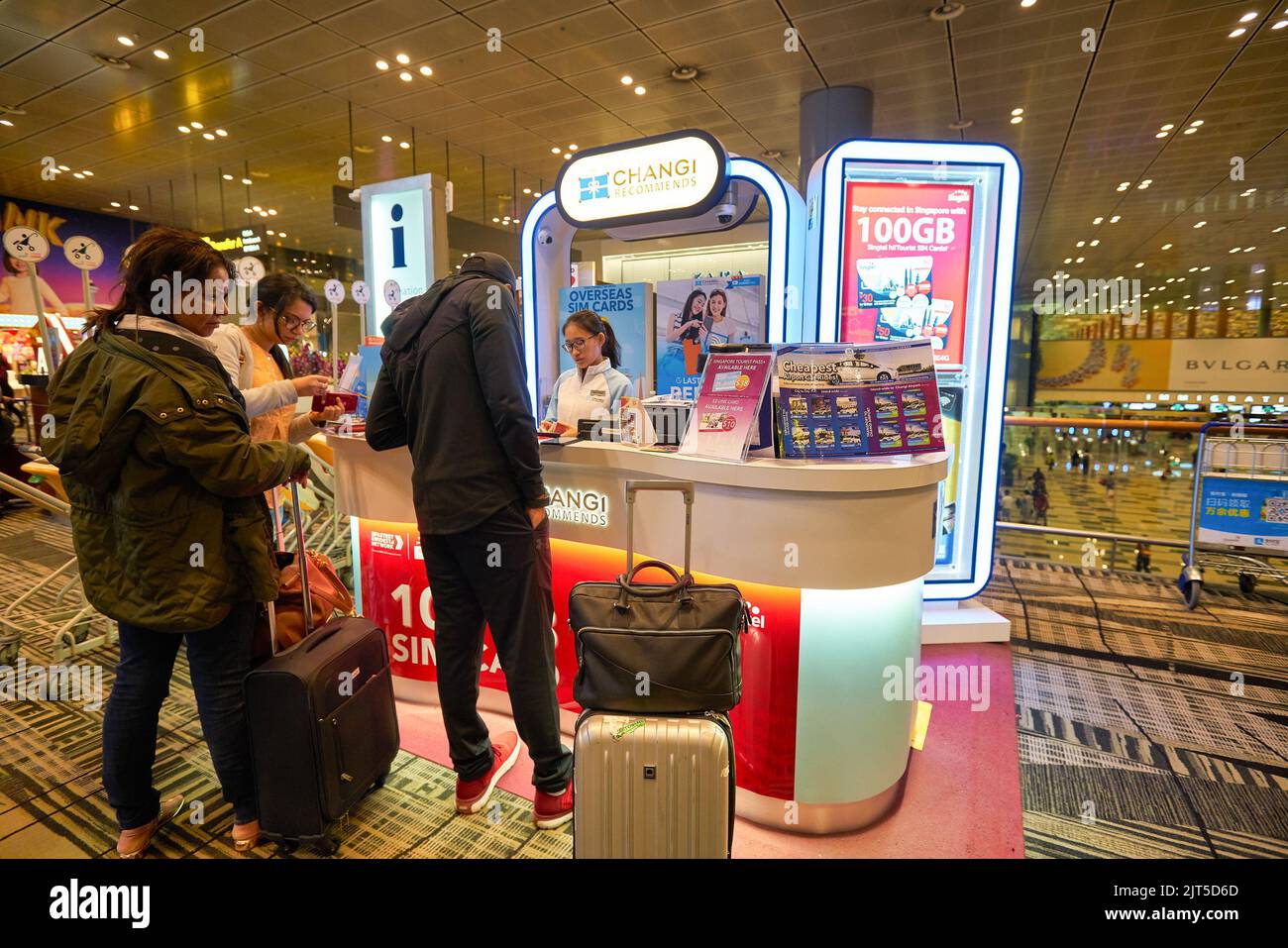 SINGAPORE - CIRCA JANUARY, 2020: information desk at Singapore Changi ...