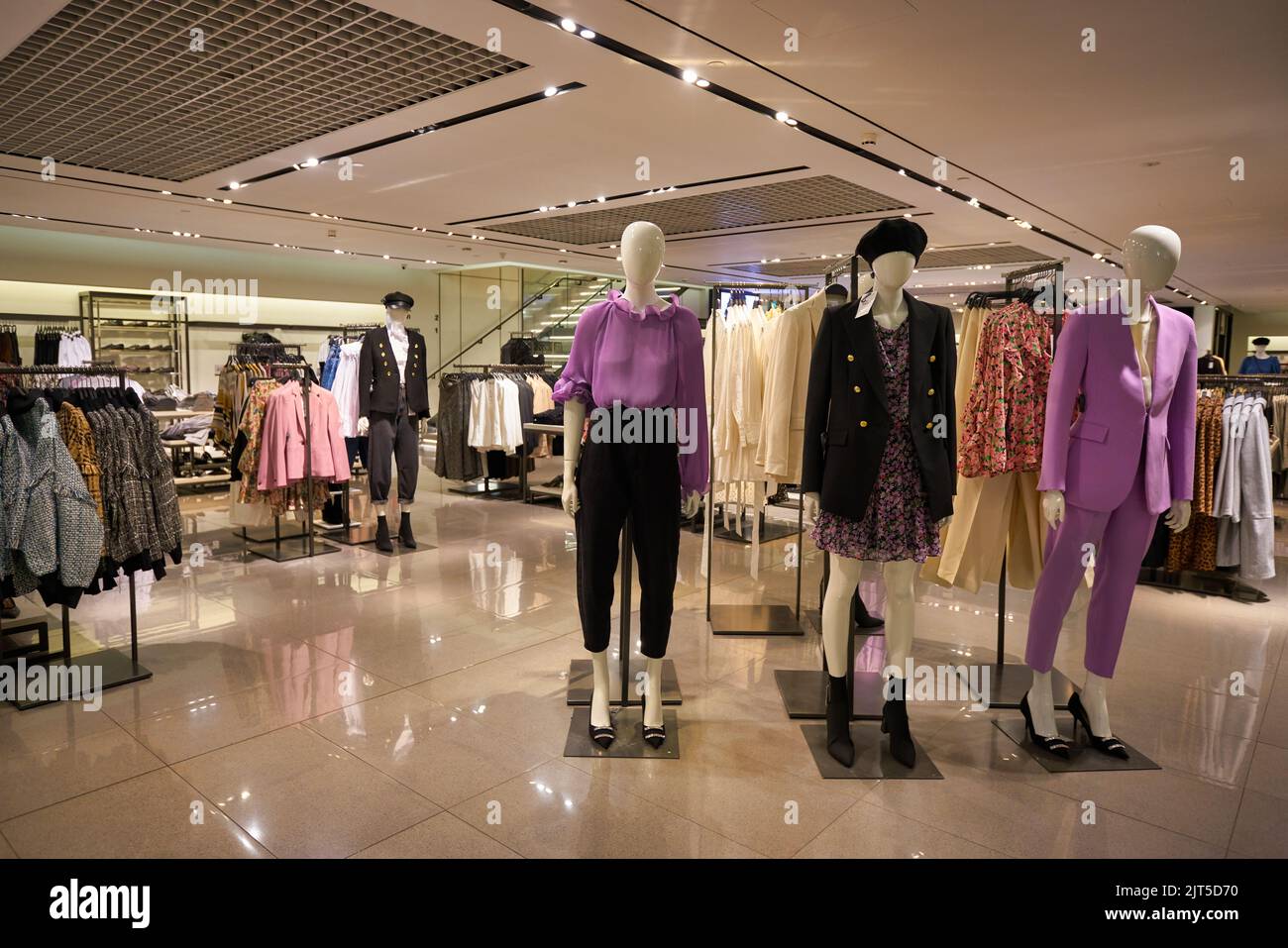 SINGAPORE - CIRCA JANUARY, 2020: clothes on display at Zara store in ...